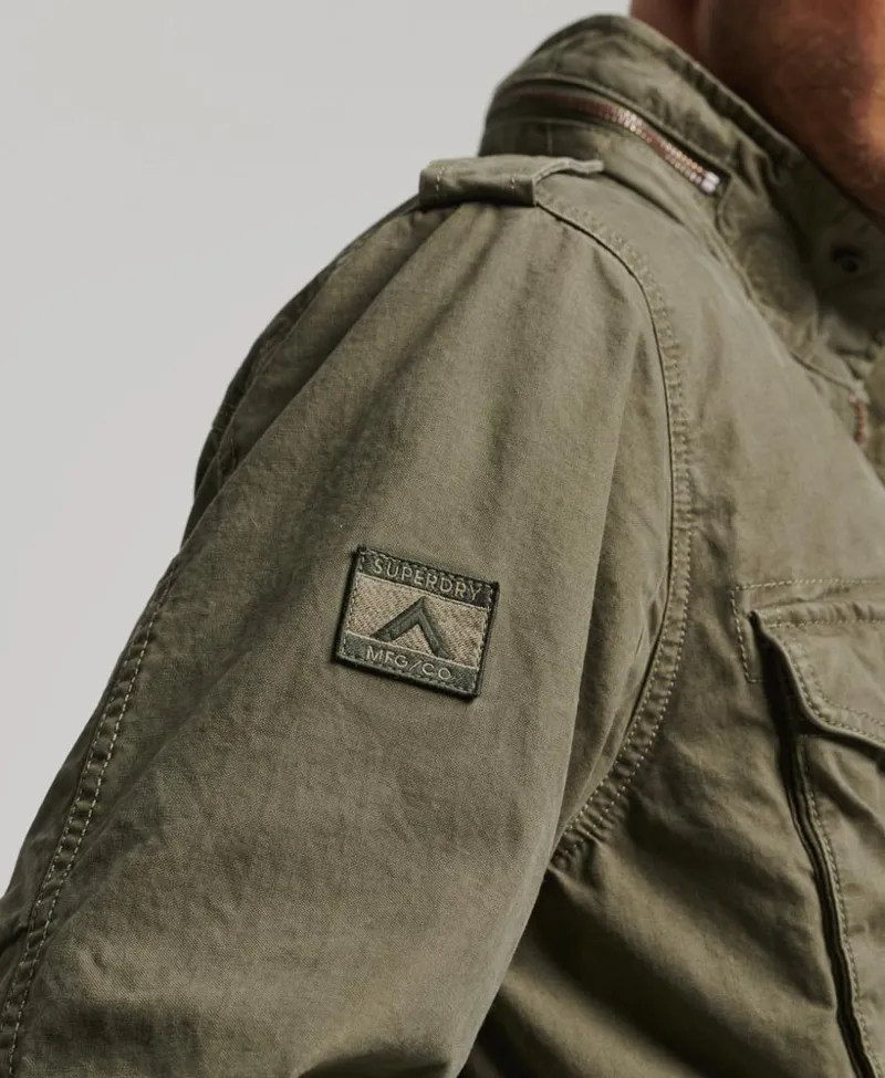 Superdry Military Jacket M65 Coat Washed Khaki