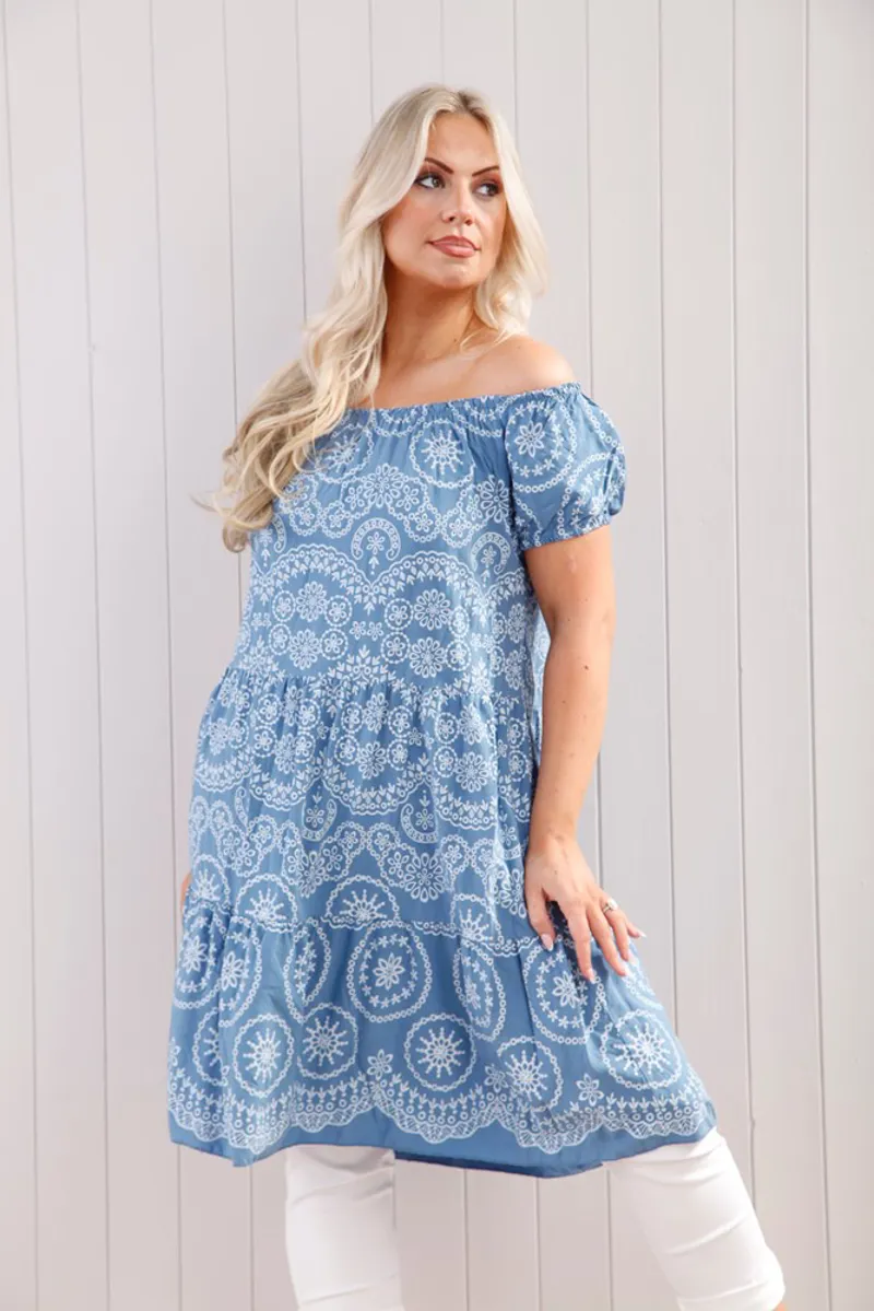 Goose Island Ladies 4304 pompeii midi dress Denim
