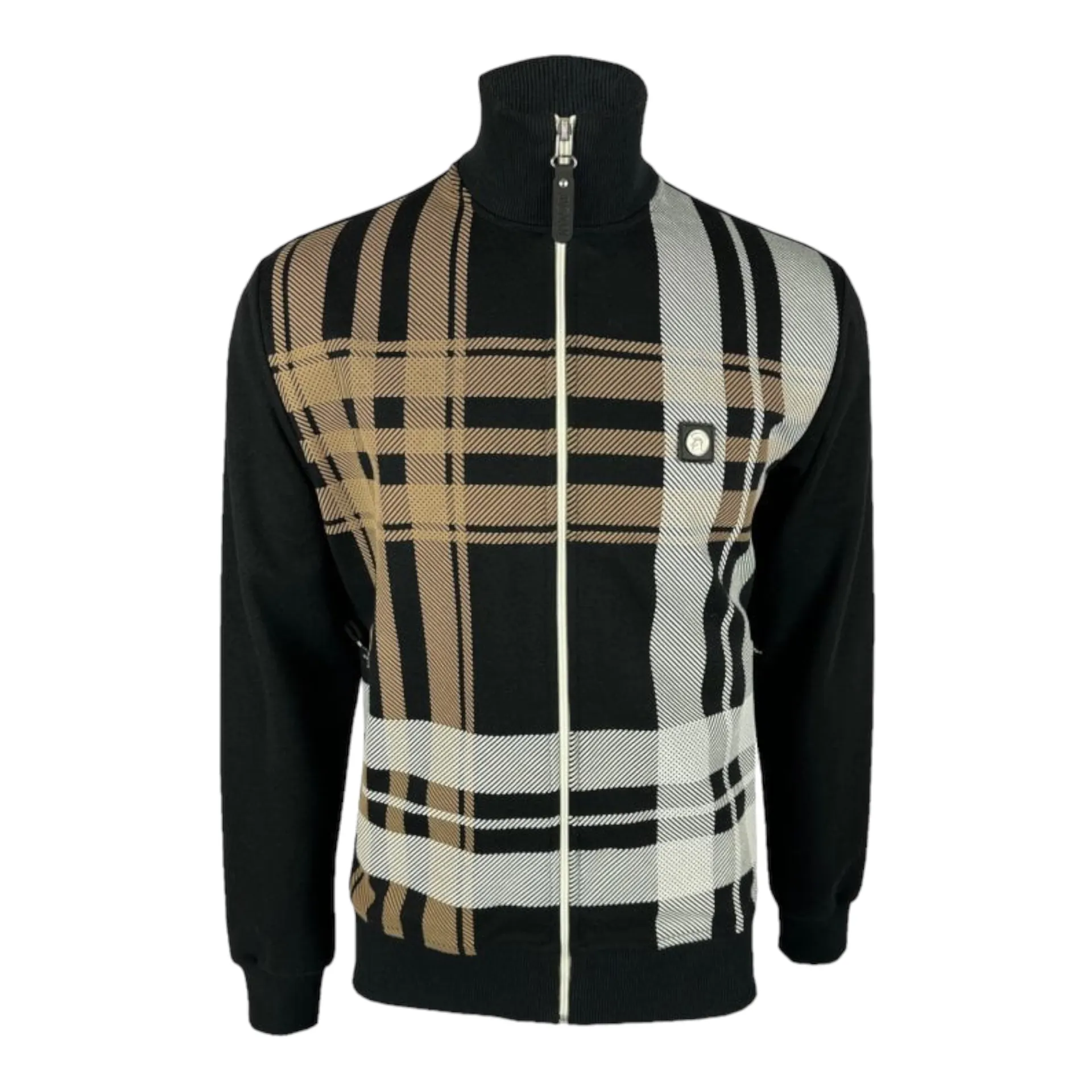 Trojan TR8802 Oversized Check Track Jacket Black