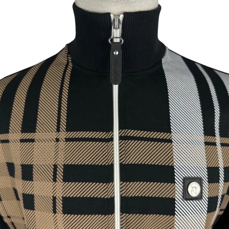 Trojan TR8802 Oversized Check Track Jacket Black