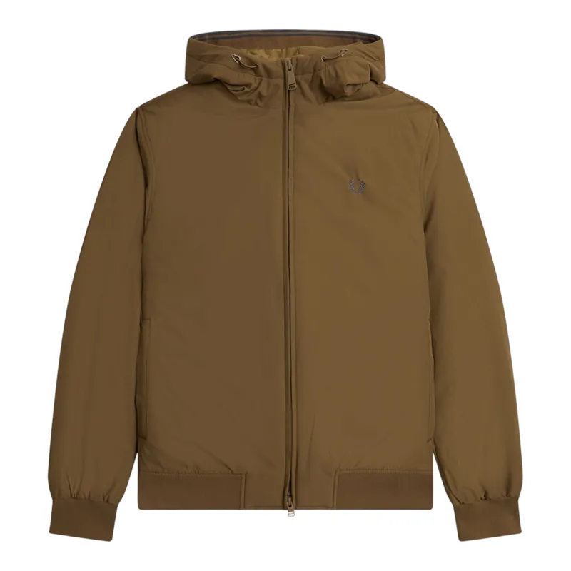 Fred Perry J2585 Padded Hooded Brentham Jacket Shaded Stone