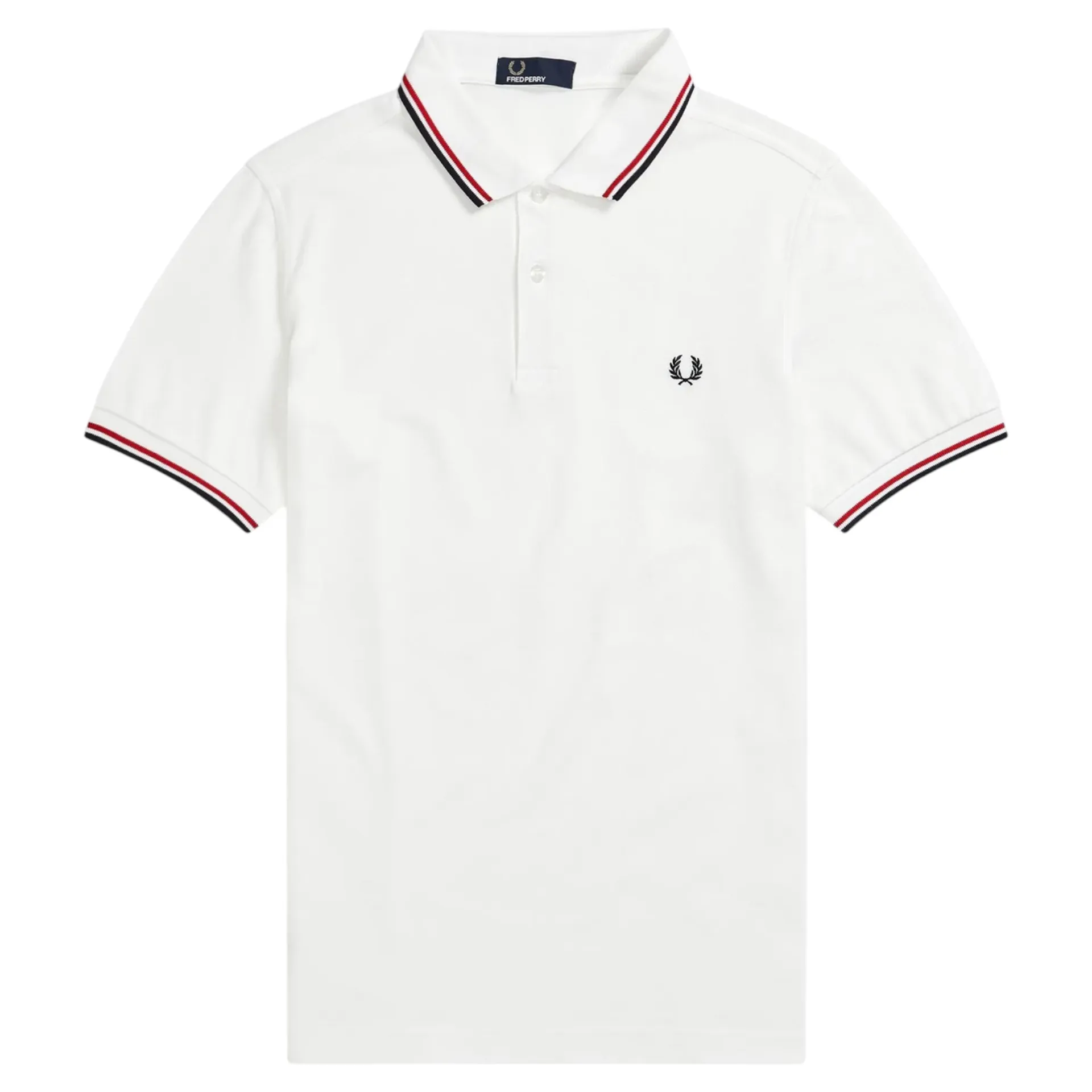 Fred Perry M3600-748 Mens Polo T-shirt White / Red / Navy